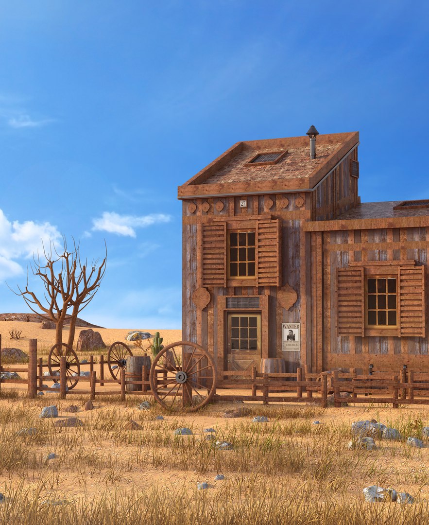 Cartoon western diligence 3D - TurboSquid 1319019