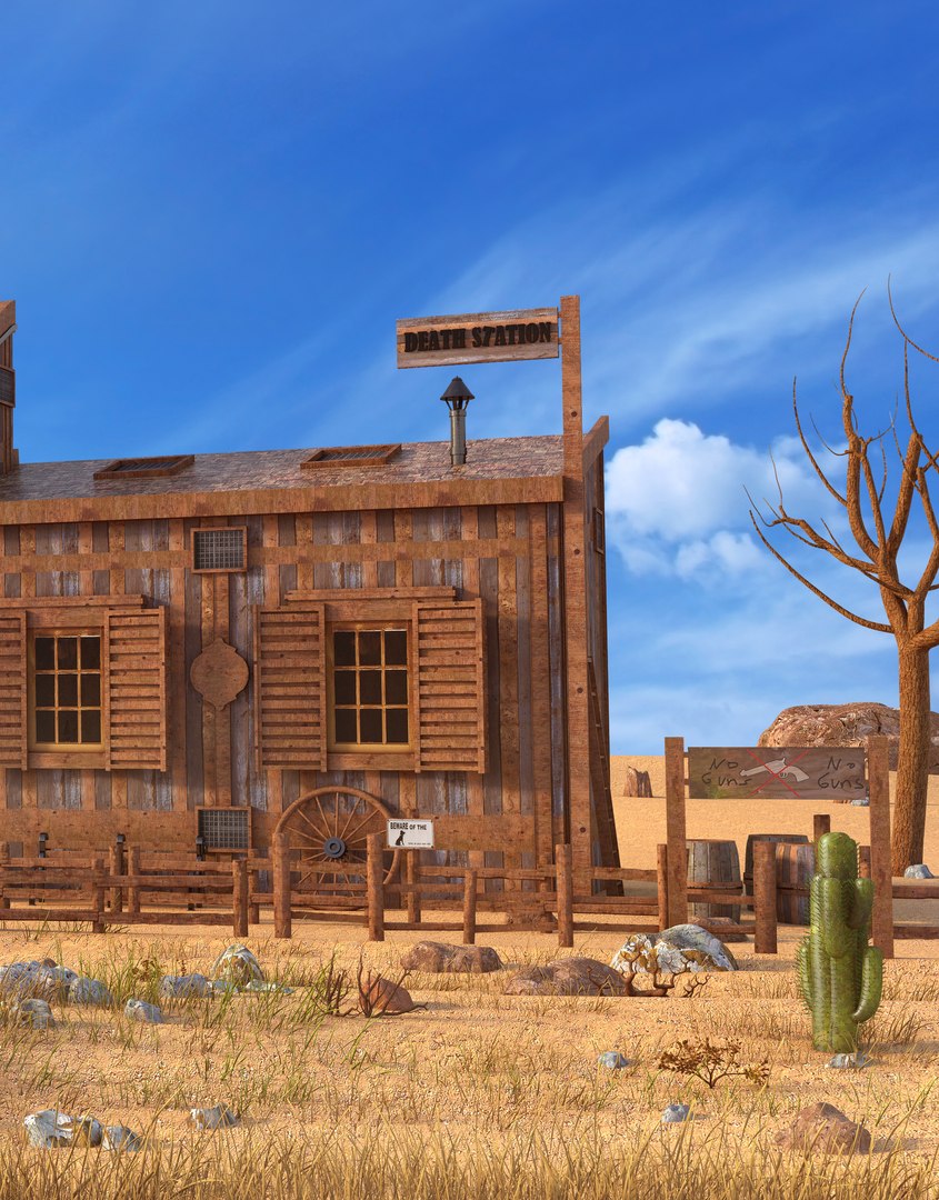 Cartoon western diligence 3D - TurboSquid 1319019