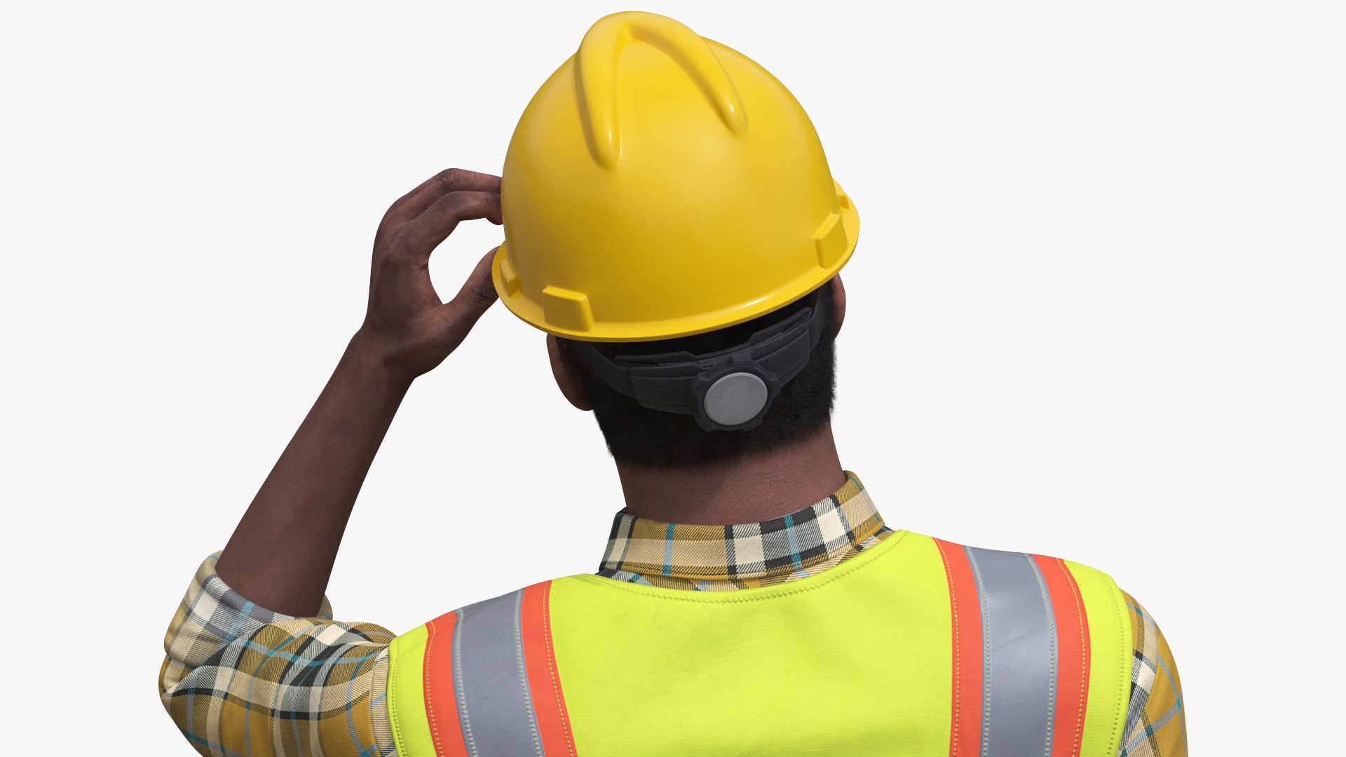 Construction Worker With Hard Hat And Vest Fur 3D - TurboSquid 2280225