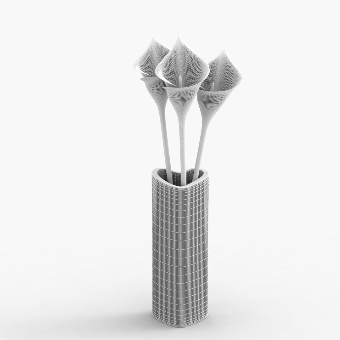 3d Modern Vase Flowers Model