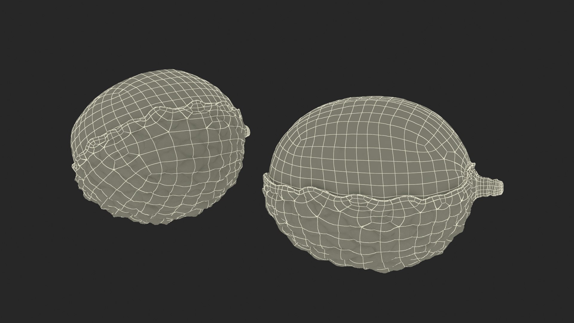 Half Peeled Lychee Yellow 3D - TurboSquid 2256291