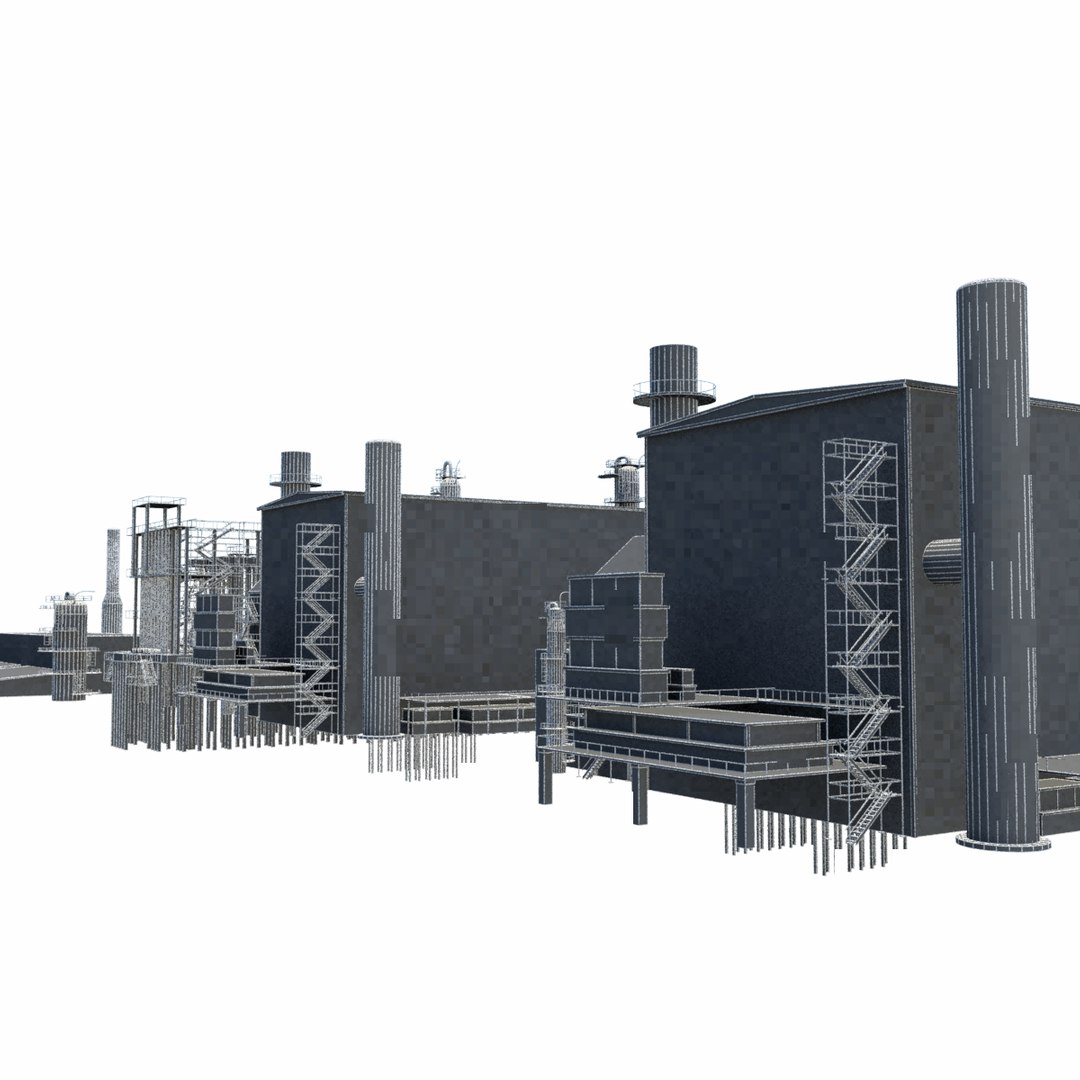 3D industrial natural gas plant - TurboSquid 1150802