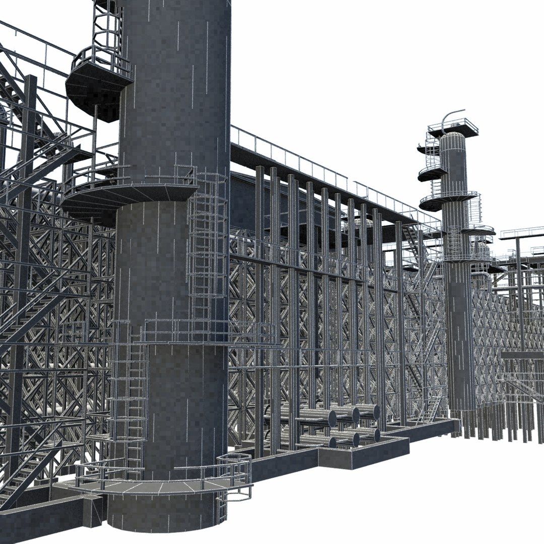 3D industrial natural gas plant - TurboSquid 1150802
