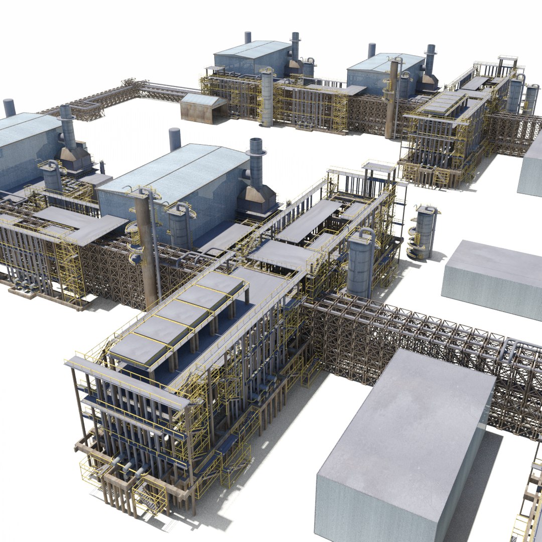 3D industrial natural gas plant - TurboSquid 1150802