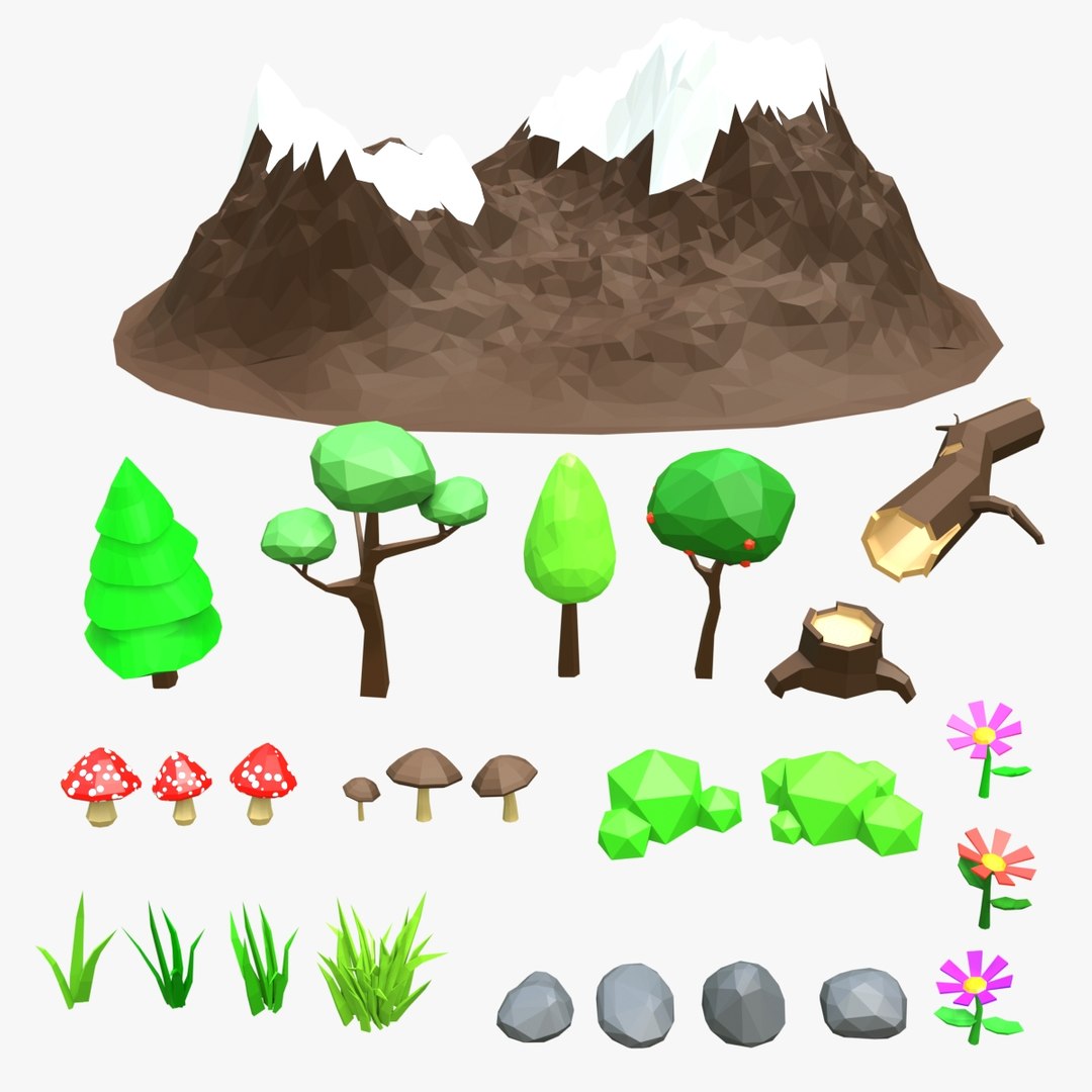 3D Low Poly Nature Assets - TurboSquid 1718020
