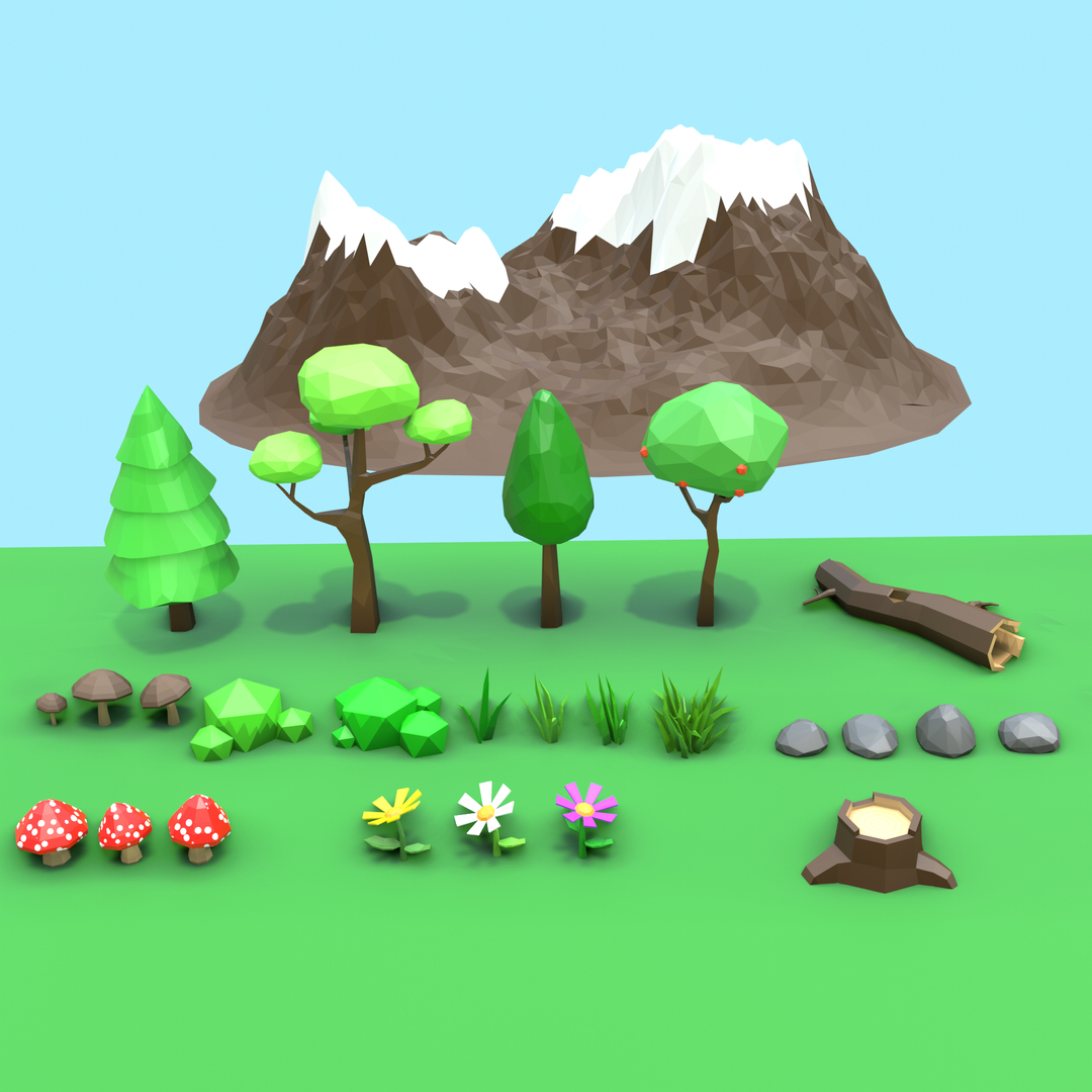 3D Low Poly Nature Assets - TurboSquid 1718020