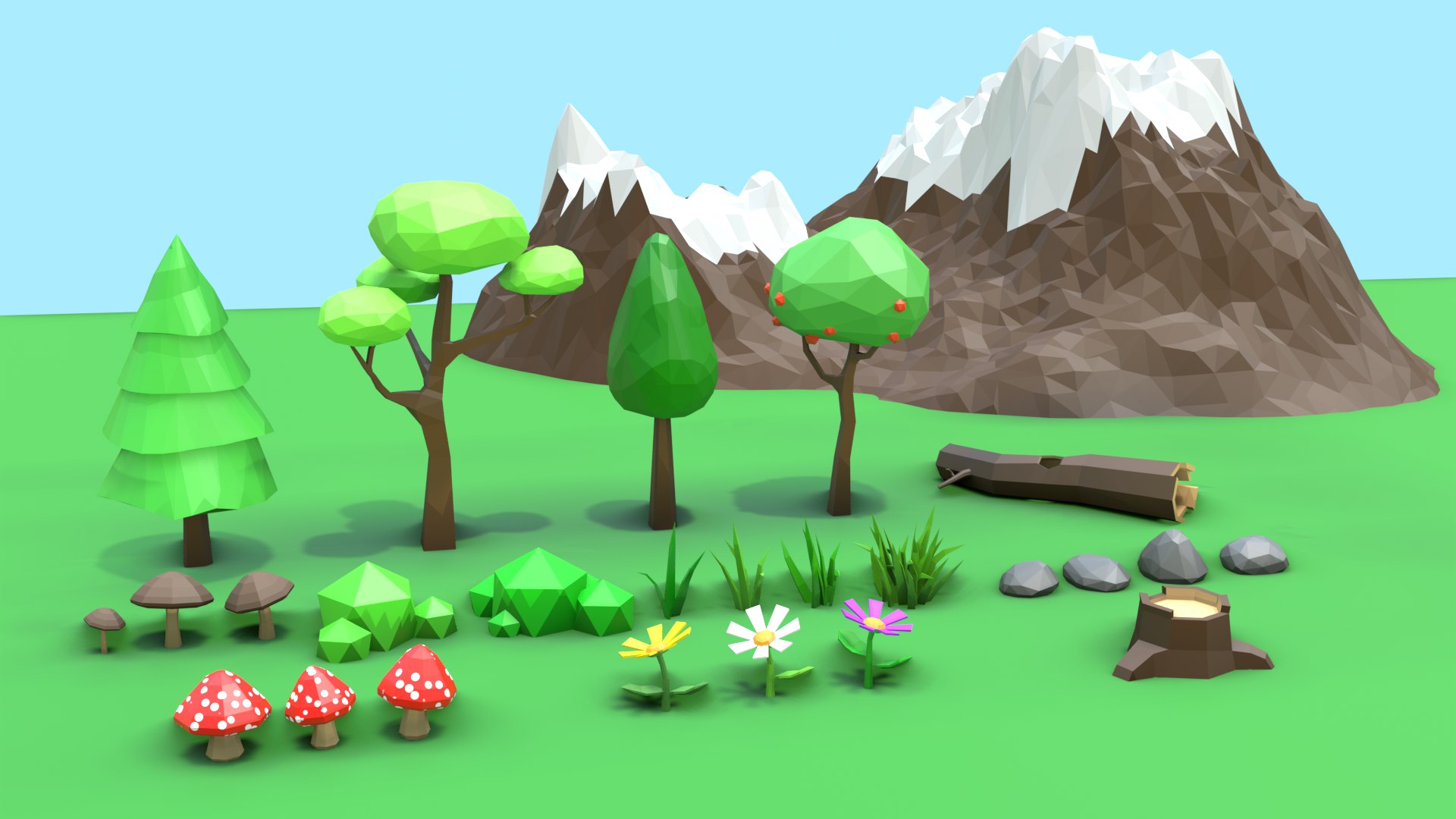 3D Low Poly Nature Assets - TurboSquid 1718020