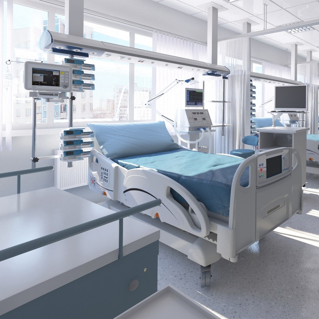 3D Hospital Patient Ward Room 5 Model - TurboSquid 2012631