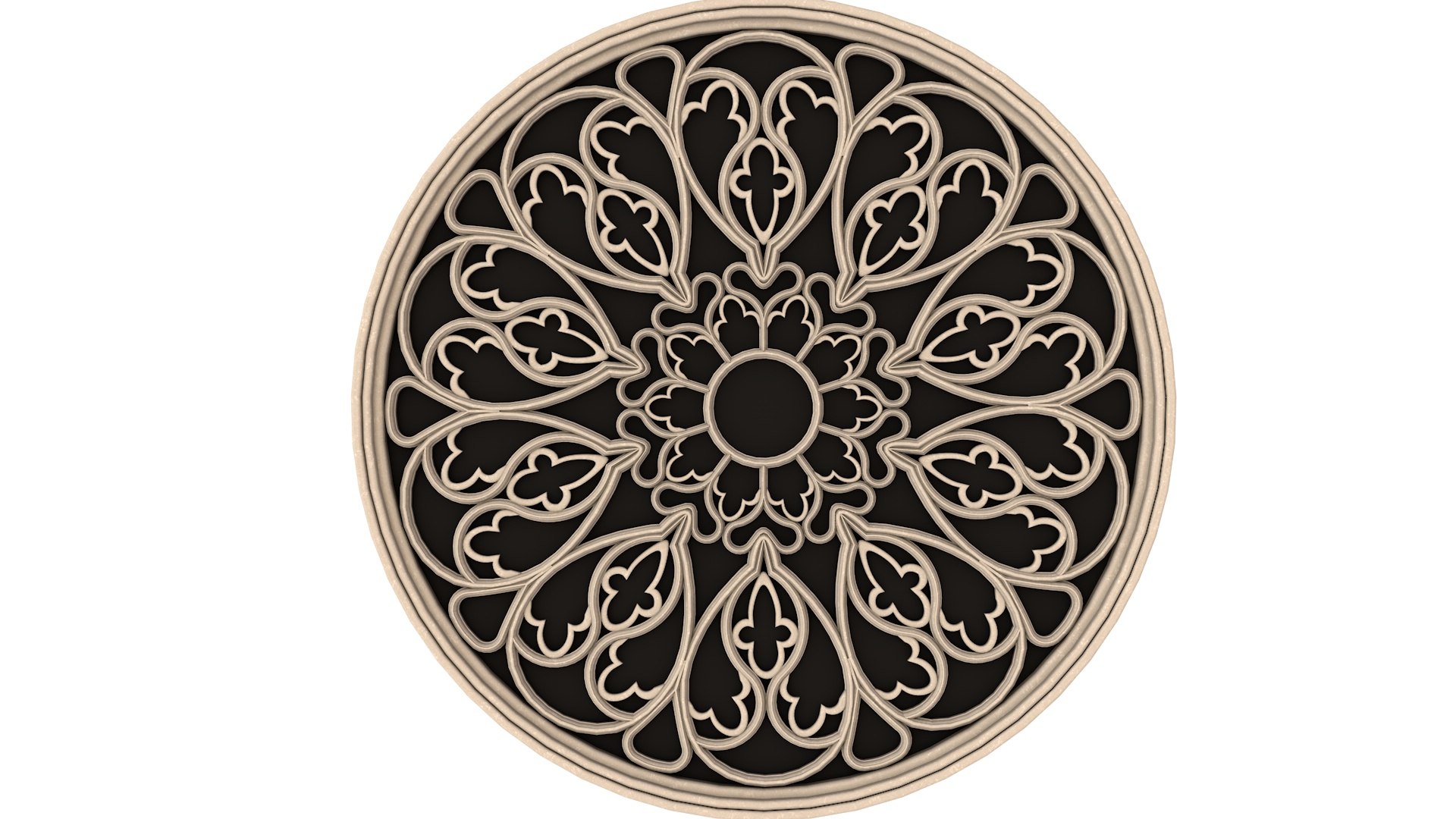 Elegant Gothic Rose Window 3D Model - TurboSquid 1814371