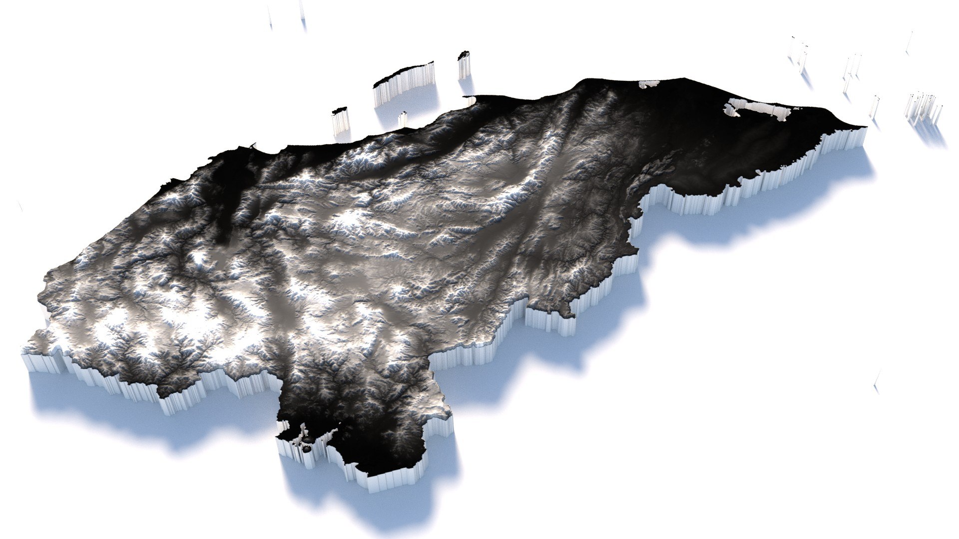 Honduras Terrain Map 3D - TurboSquid 2336156