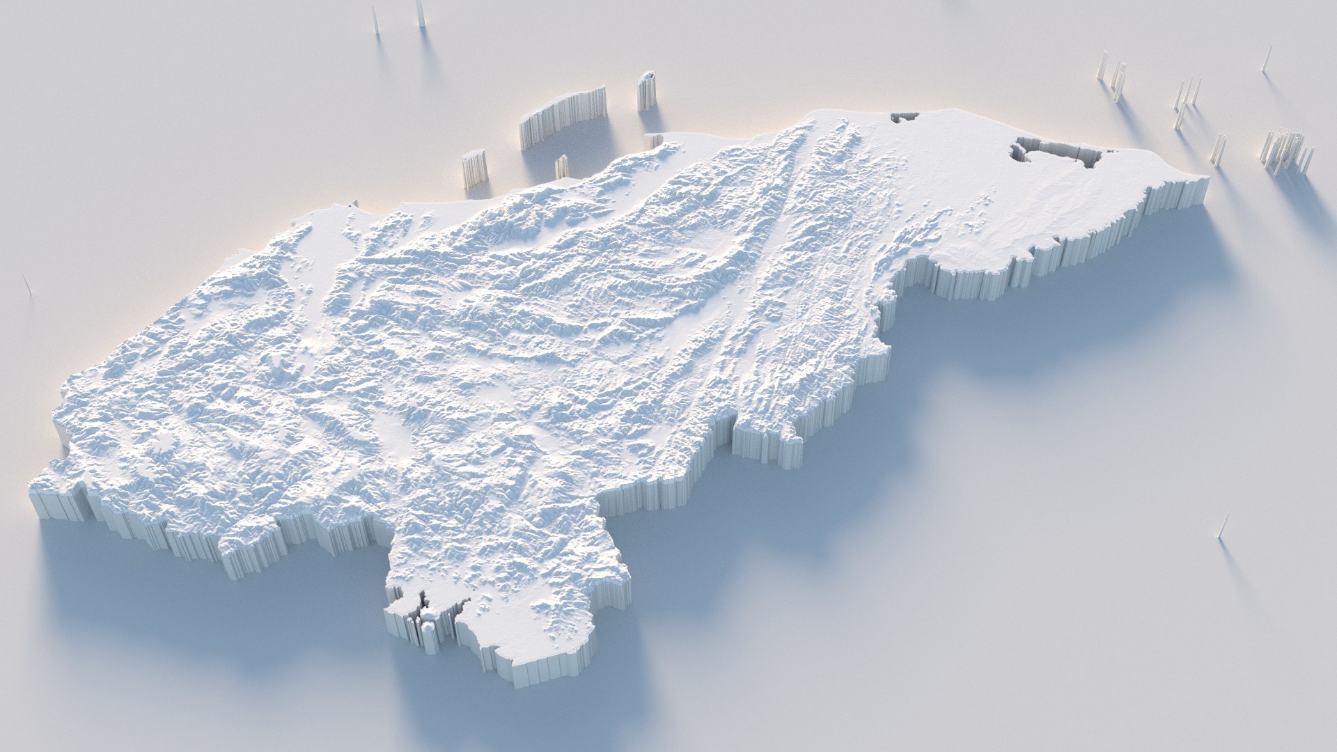 Honduras Terrain Map 3D - TurboSquid 2336156