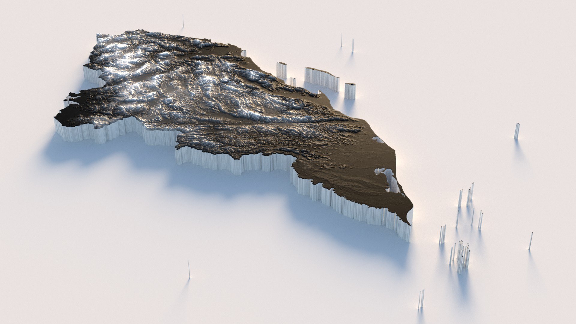 Honduras Terrain Map 3D - TurboSquid 2336156