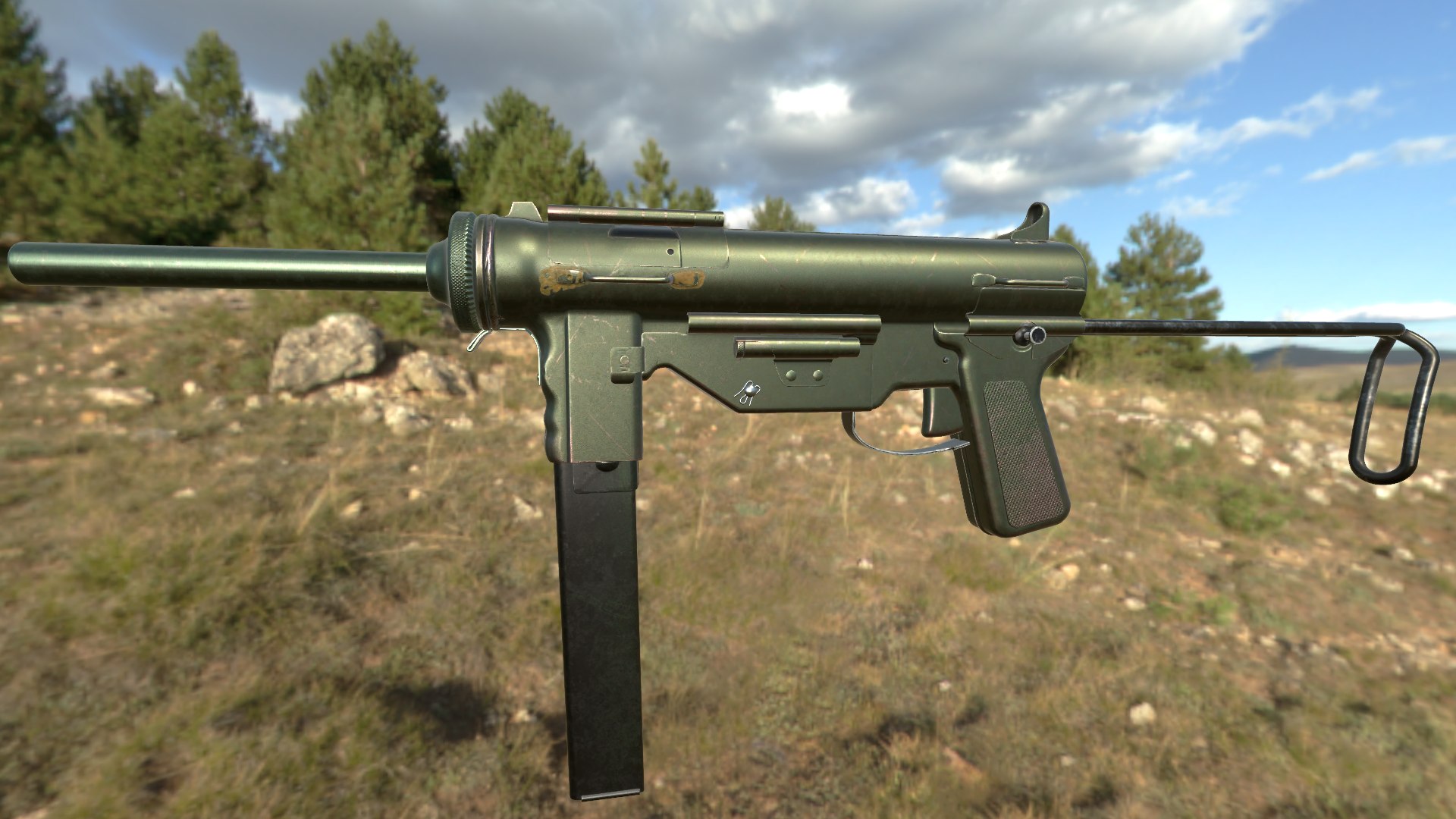 M3 grease gun model - TurboSquid 1430871