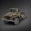 Low-poly Rusty Flatbed Truck Obj