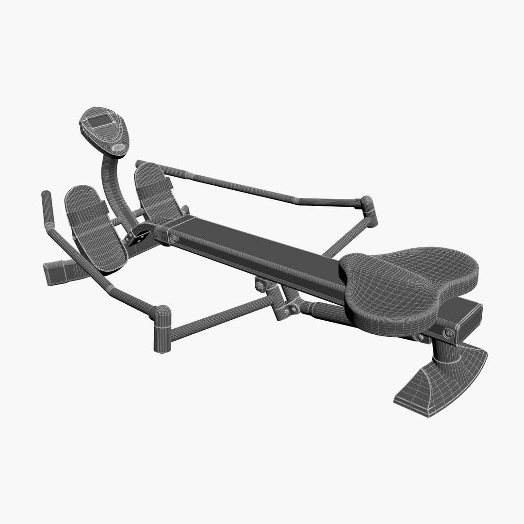 gym equipment rowing machine 3d model
