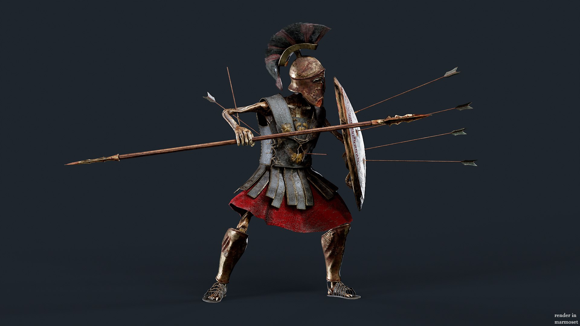SKELETON SPARTAN HOPLITE 3D Model - TurboSquid 2404438