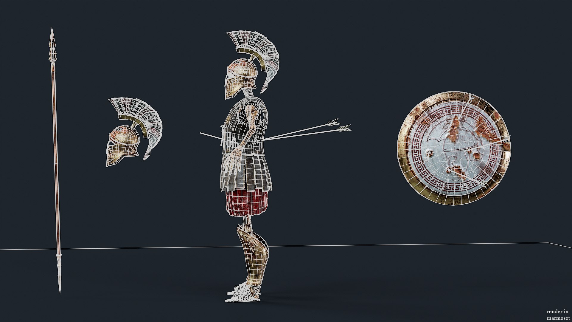 SKELETON SPARTAN HOPLITE 3D Model - TurboSquid 2404438