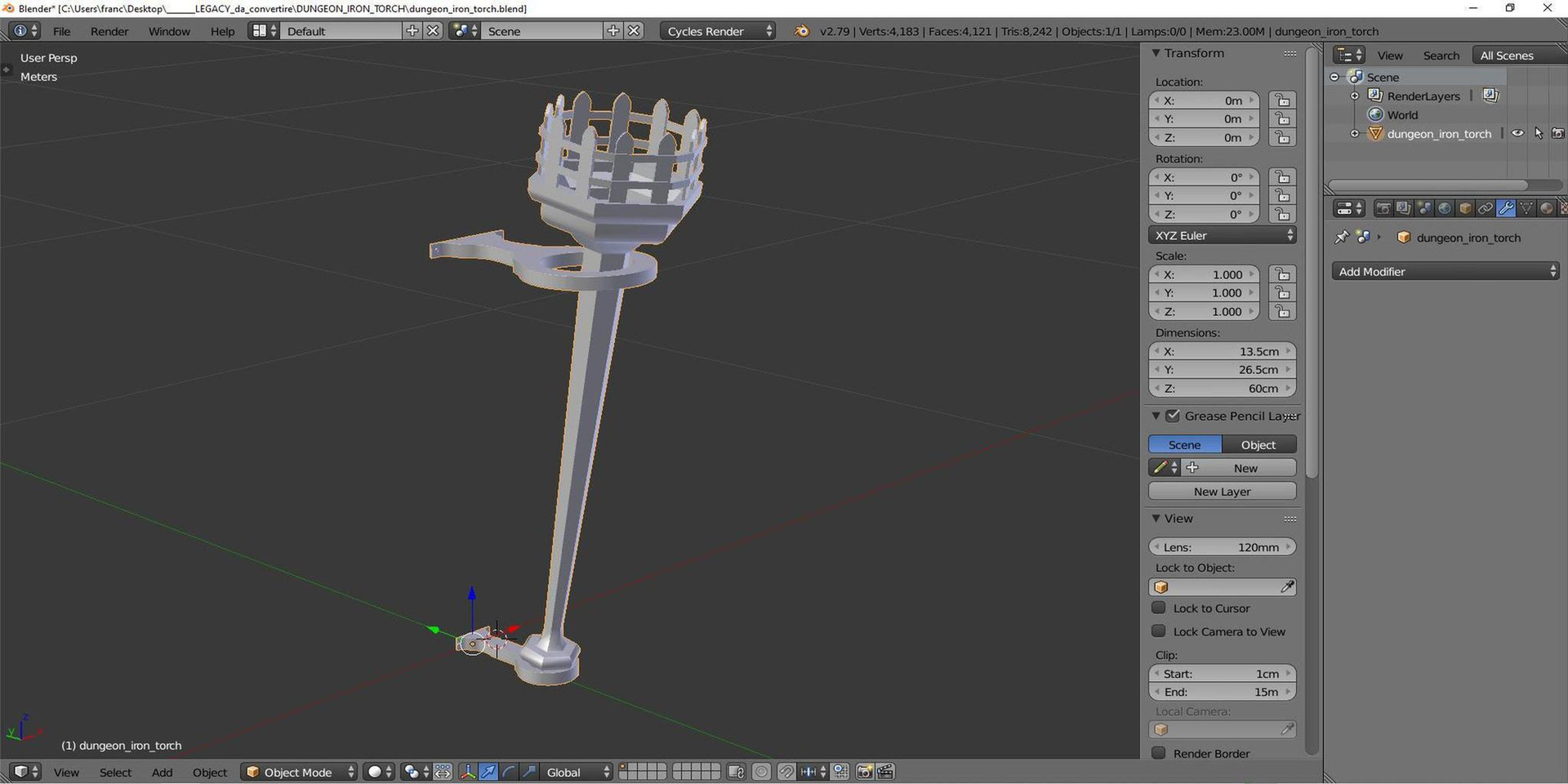 dungeon medieval iron torch max