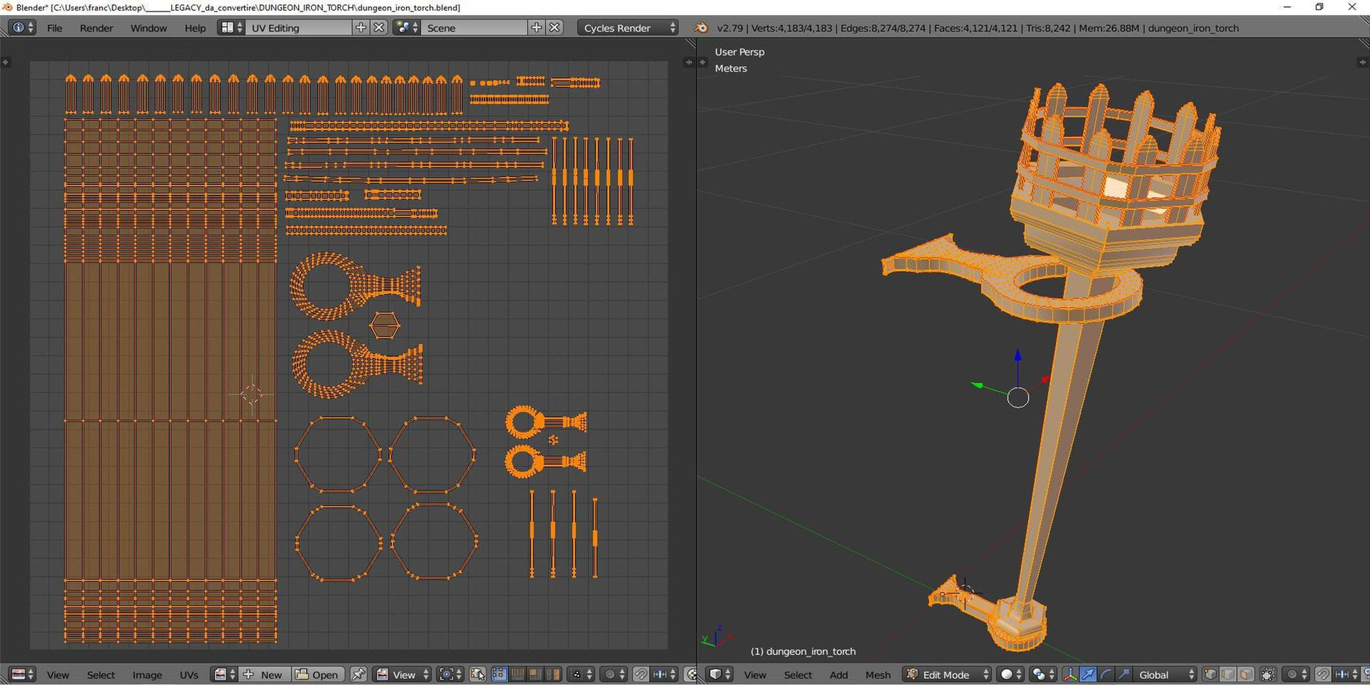 dungeon medieval iron torch max