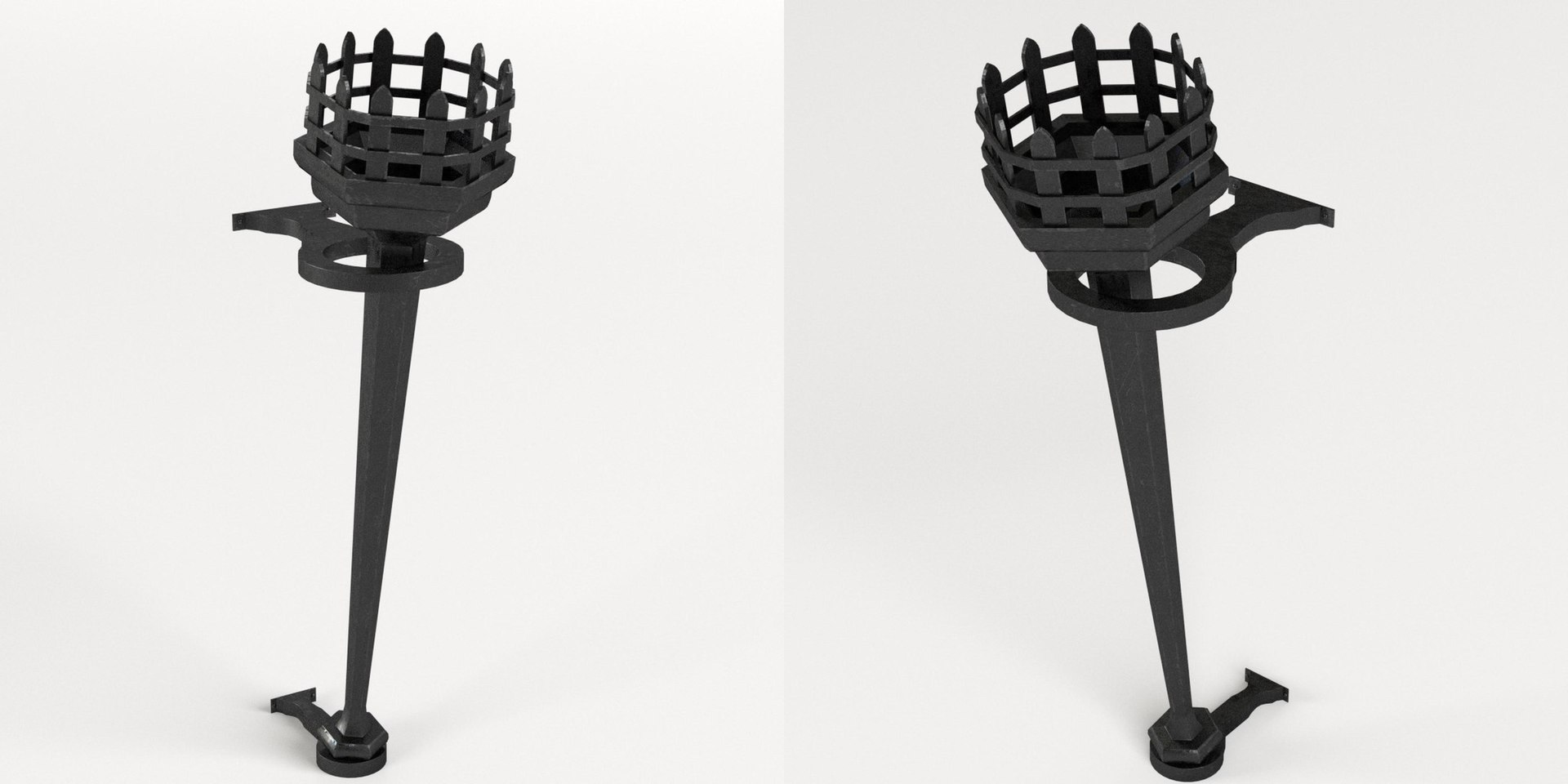 Dungeon Medieval Iron Torch Max