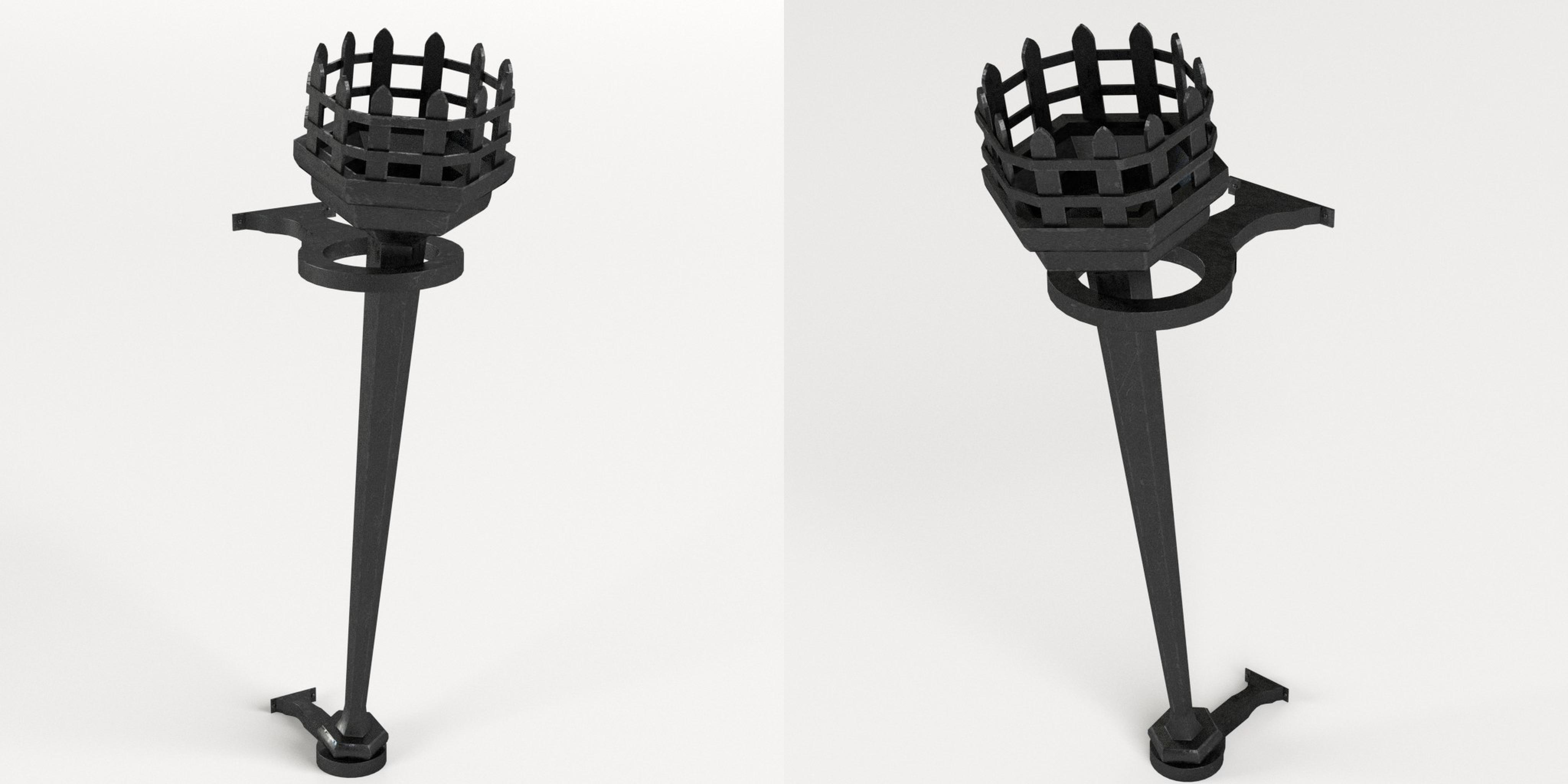 dungeon medieval iron torch max