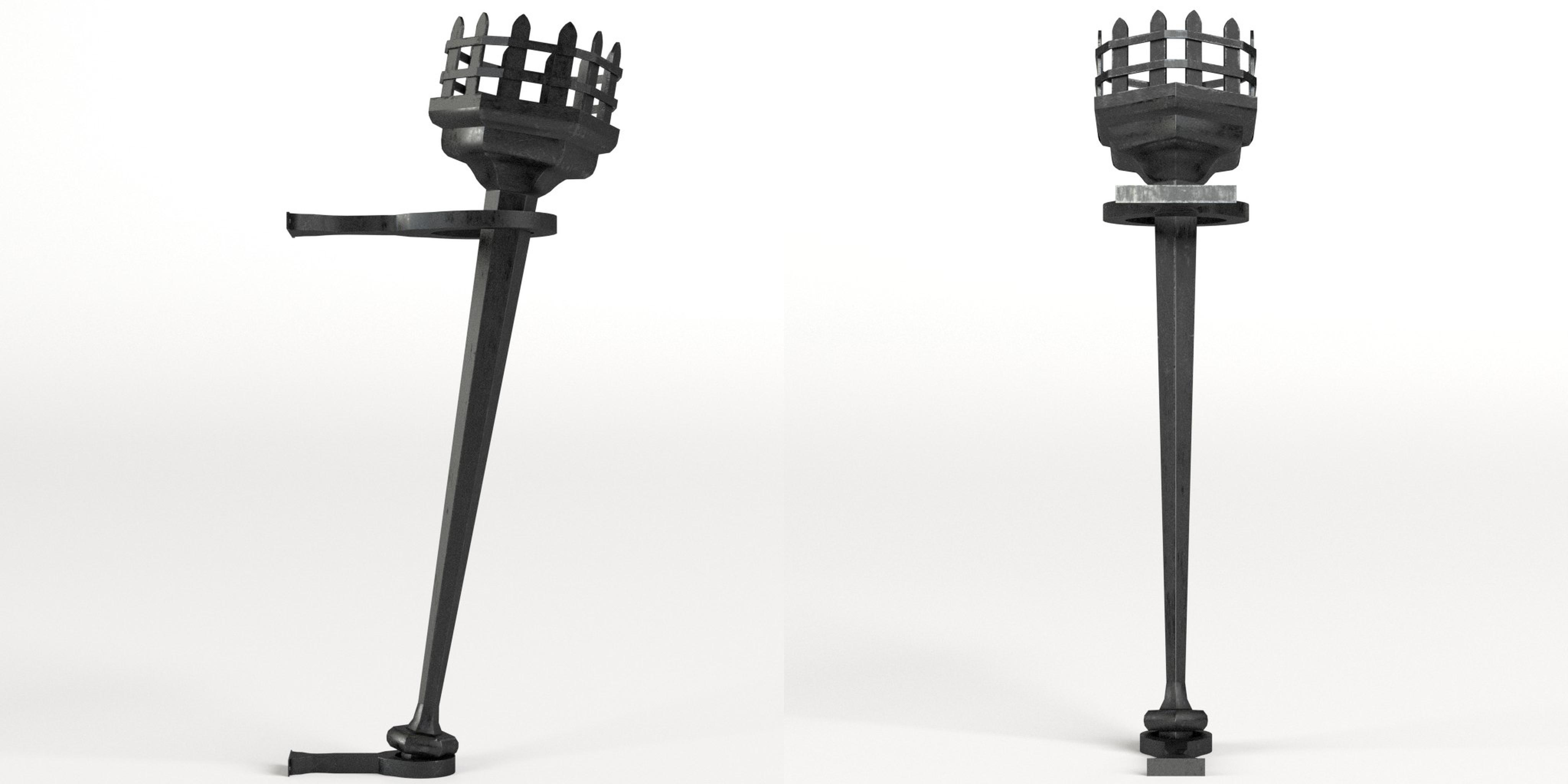 dungeon medieval iron torch max