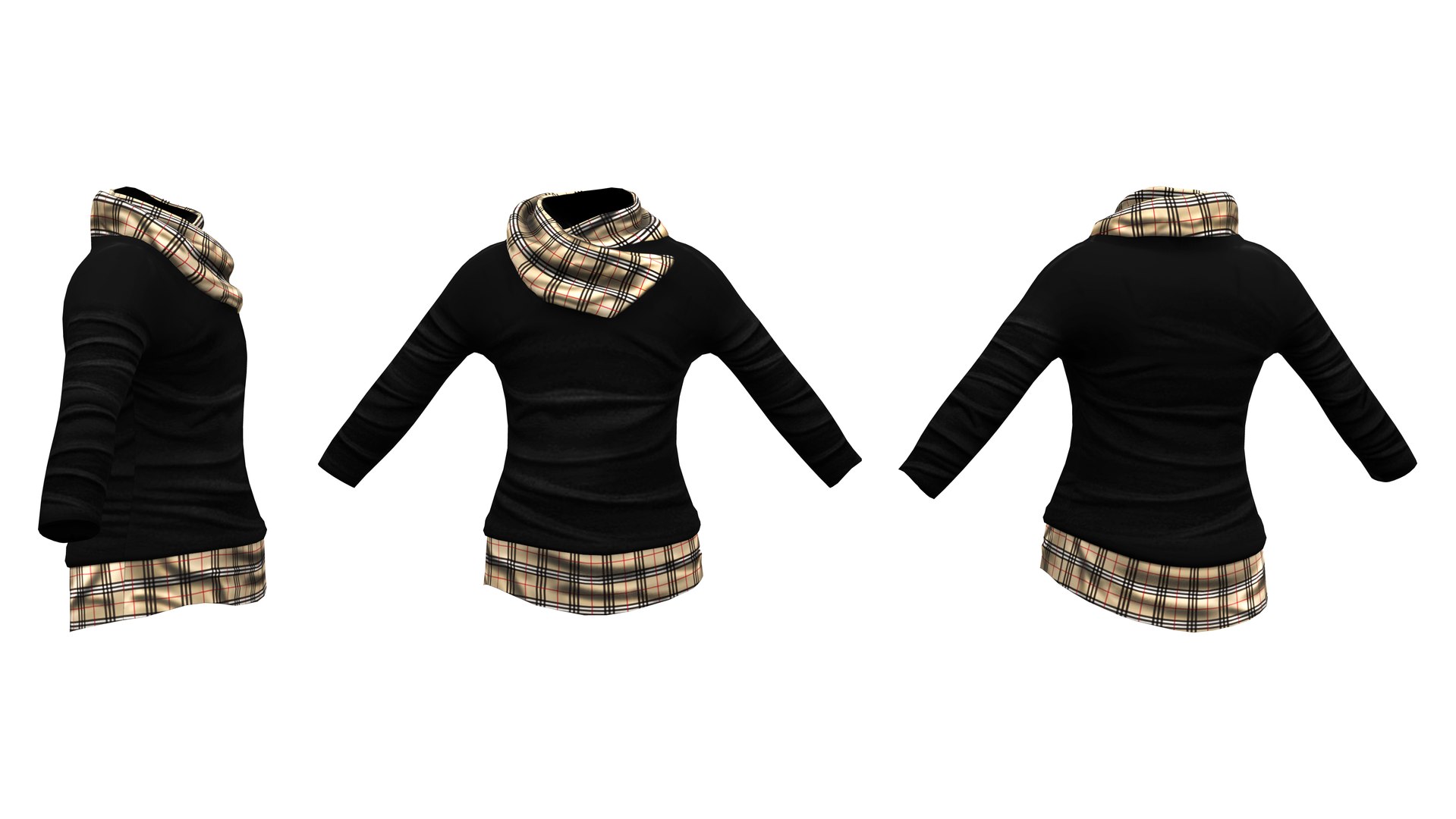 3D Male Patchwork Sweater - TurboSquid 1811385