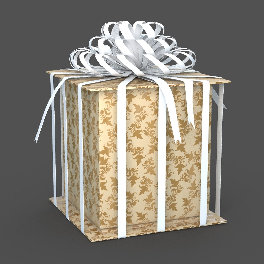 christmas gift present box 3d model