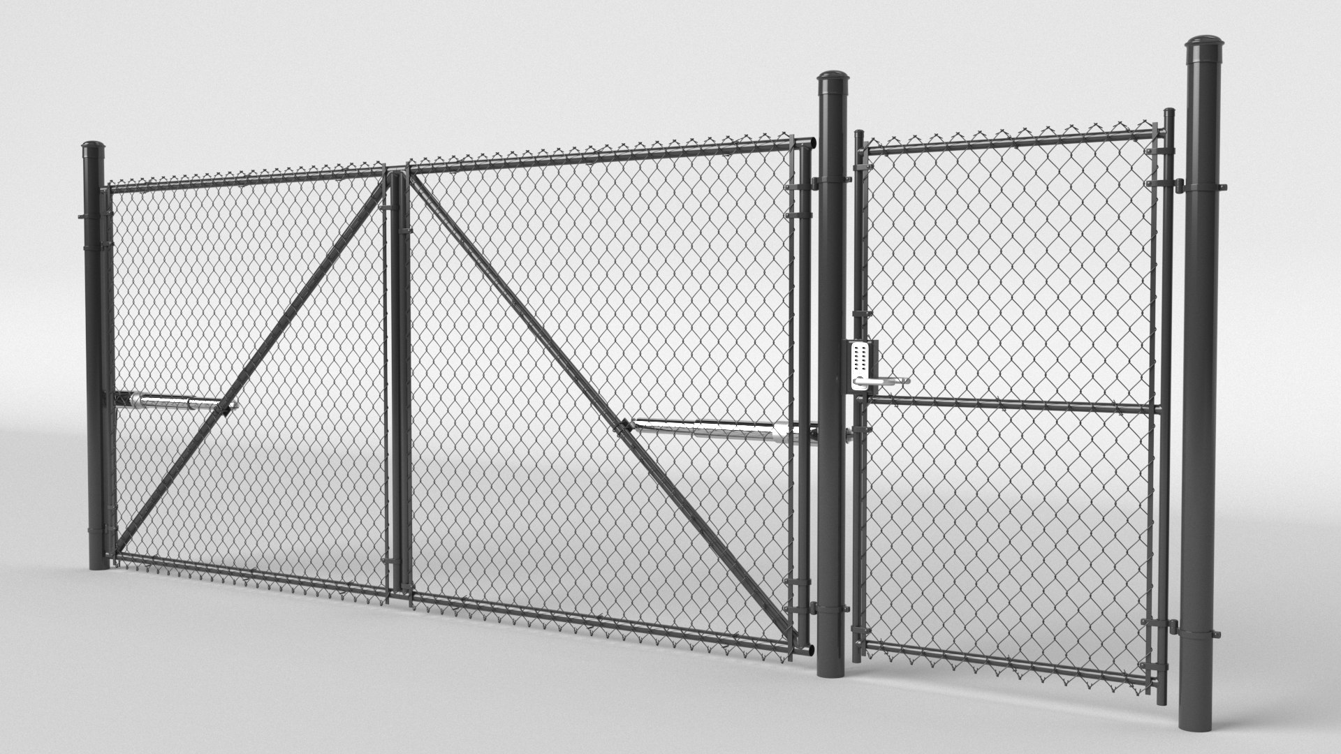3D Model Chain Link Gate Door - TurboSquid 1701806