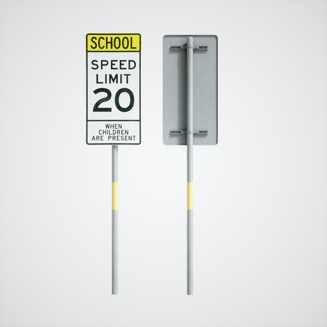 School sign model - TurboSquid 1277899