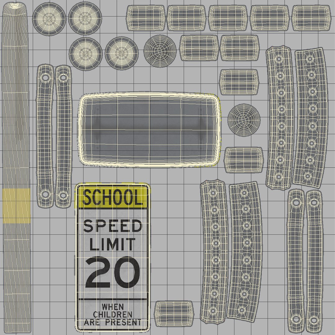 School sign model - TurboSquid 1277899