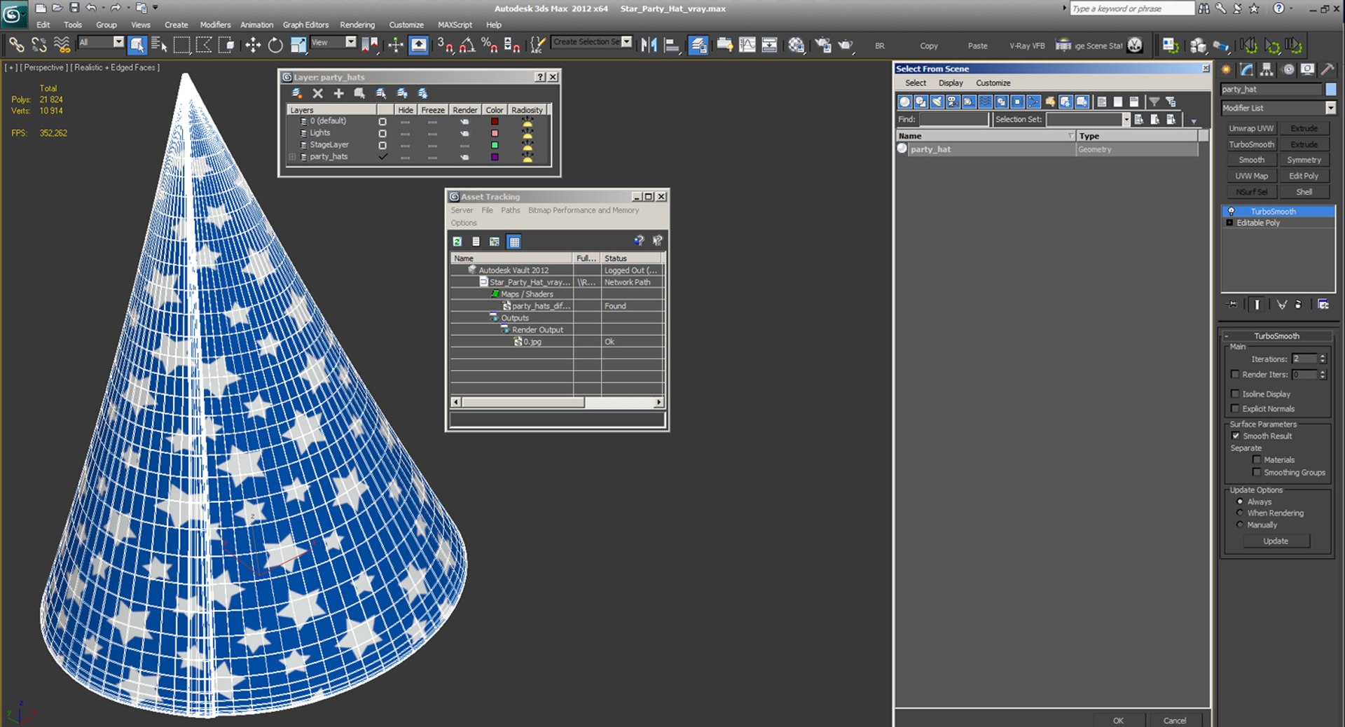 Star Party Hat Model - TurboSquid 1264954