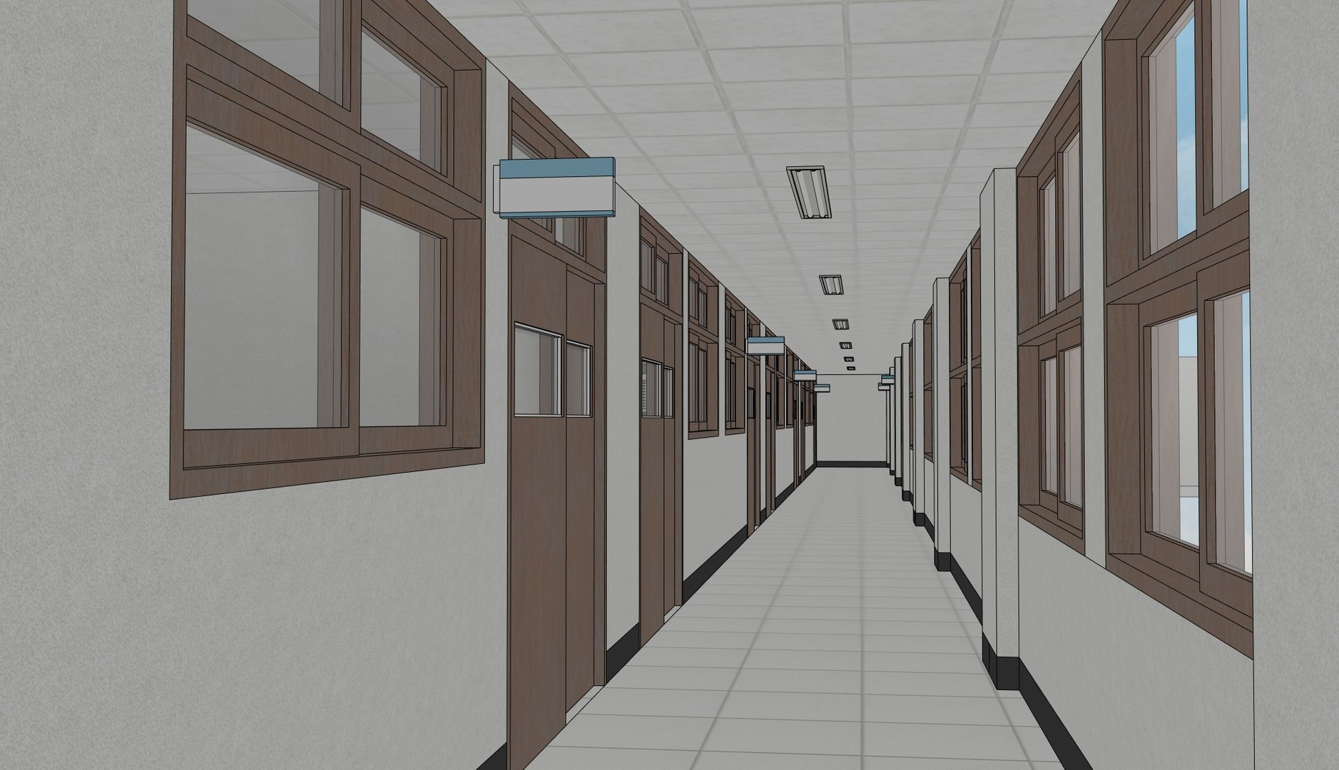 School Classroom Hallway Toilet 3D Model - TurboSquid 2335144