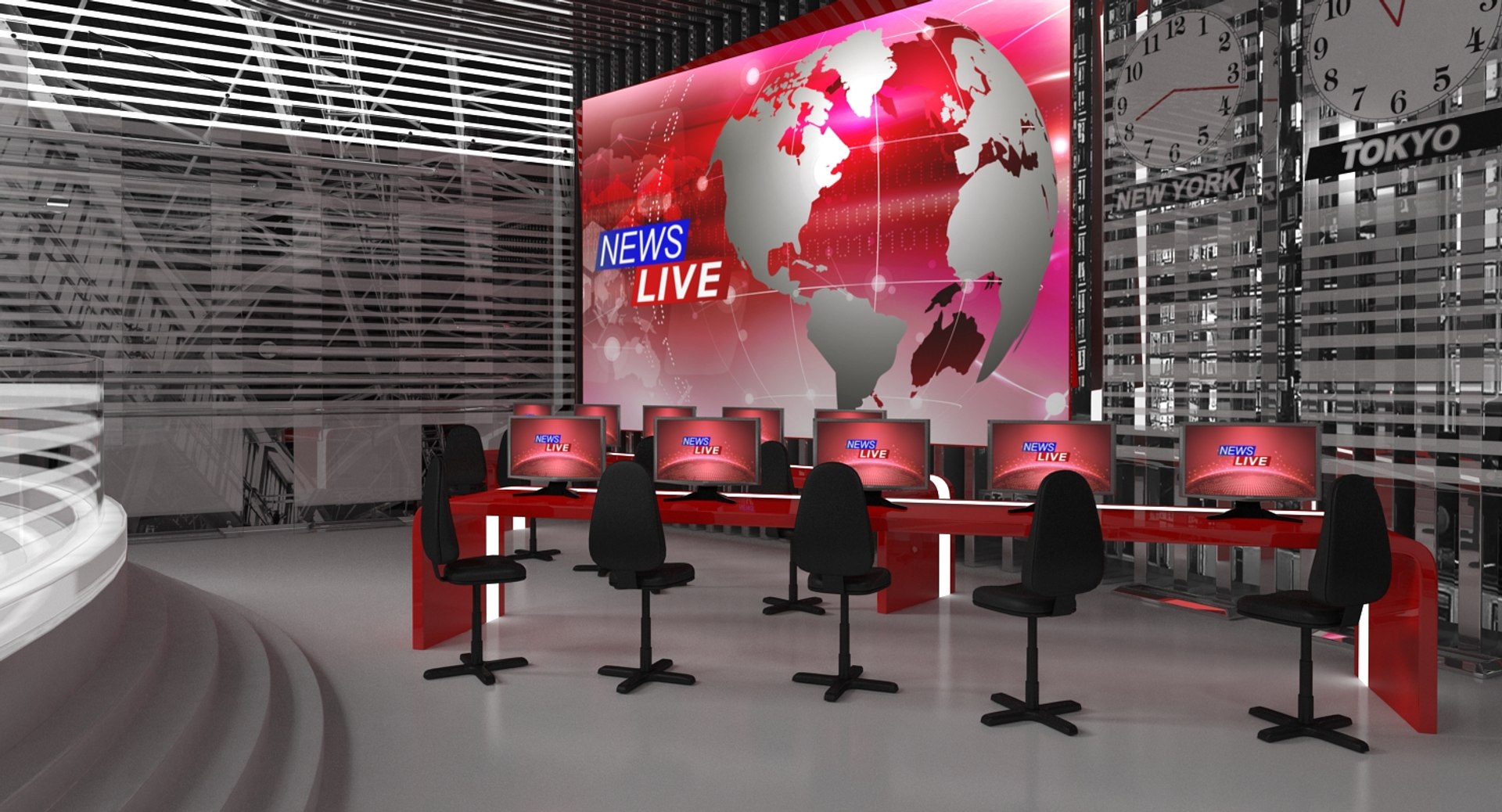 Big Tv Studio 3D Model - TurboSquid 1283158