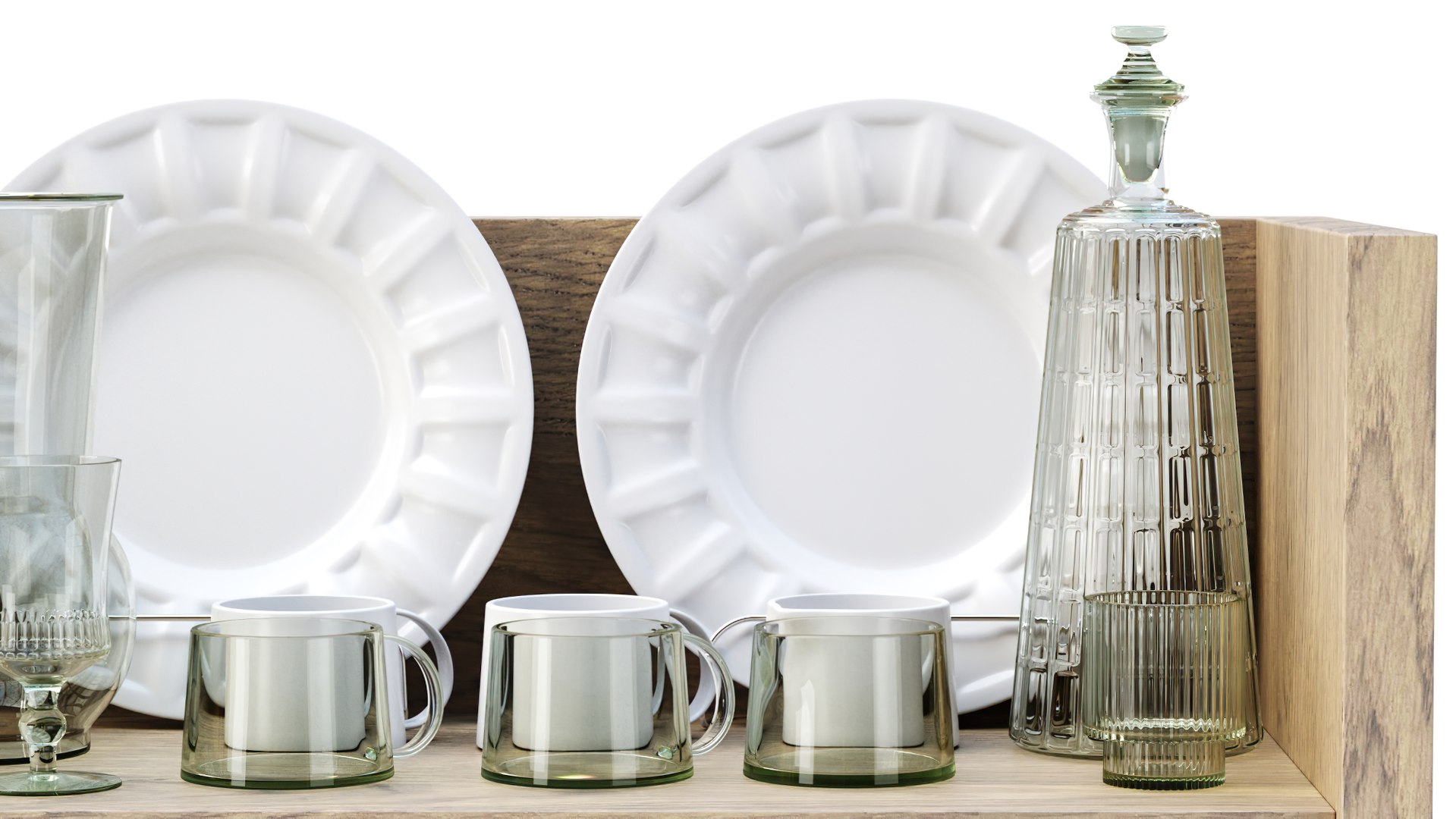 Mira Restaurant Cabinet With Dishes V3 By Bpoint Design 3D Model ...