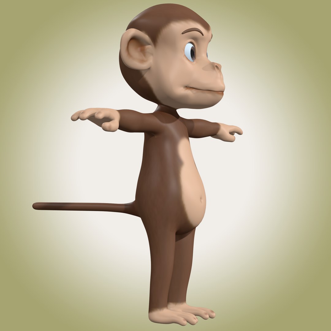 Cartoon Monkey Rig 3D Model - TurboSquid 1971708
