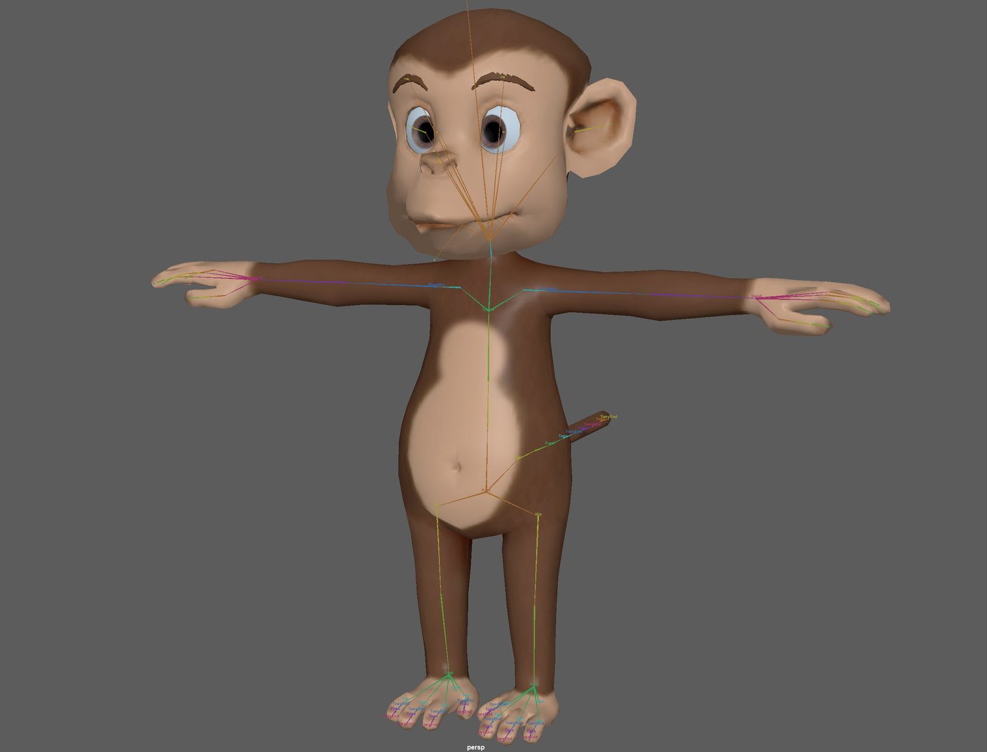 Cartoon Monkey Rig 3D Model - TurboSquid 1971708