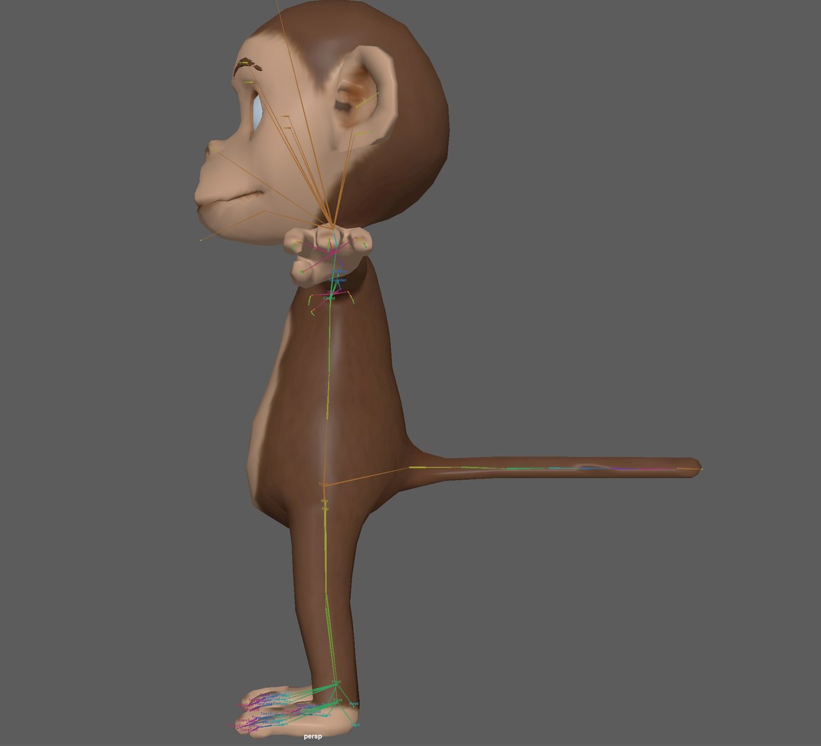 Cartoon Monkey Rig 3D Model - TurboSquid 1971708