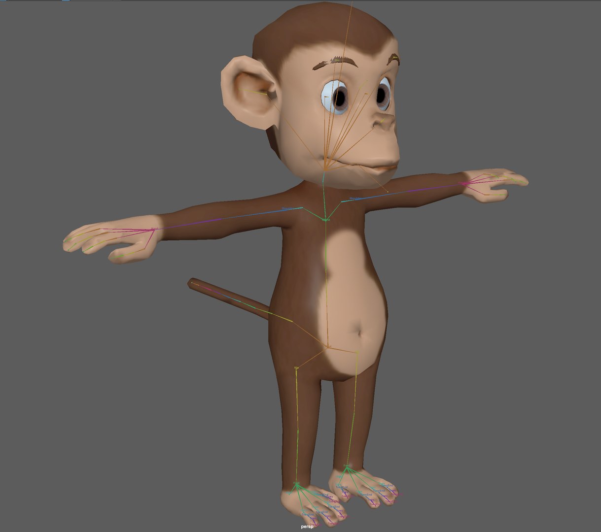Cartoon Monkey Rig 3D Model - TurboSquid 1971708