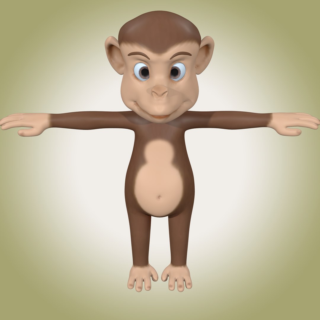 Cartoon Monkey Rig 3D Model - TurboSquid 1971708