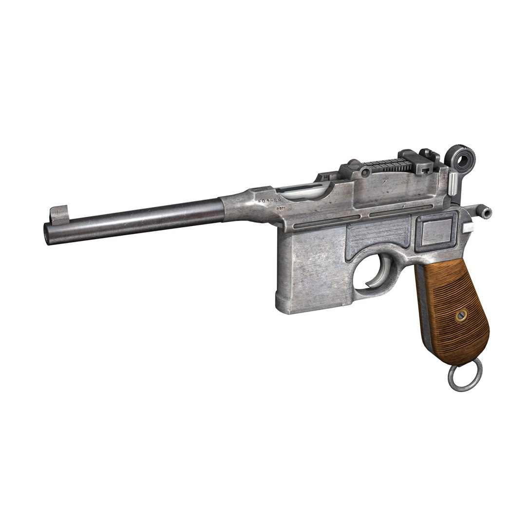 Mauser C96 Broomhandle Stock 3d Model