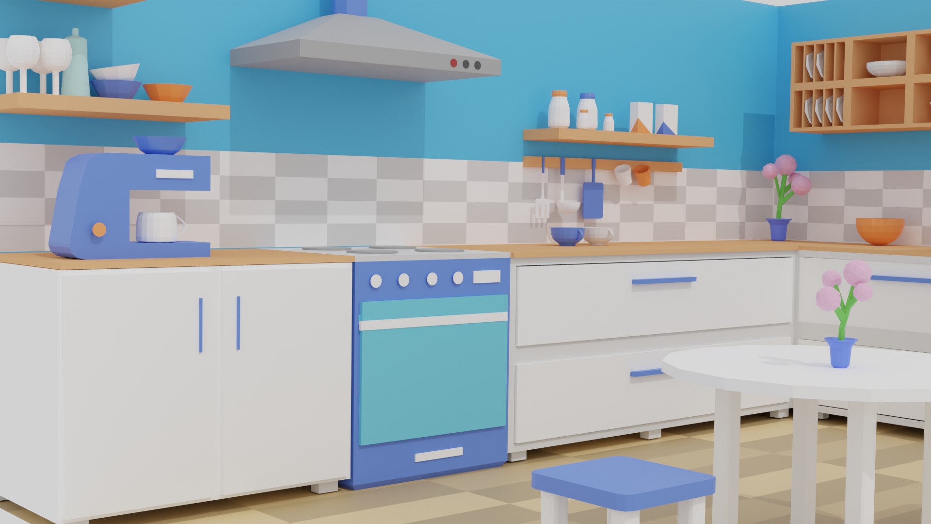 Lowpoly Cartoon KitchenPack 3D 3D Model - TurboSquid 1902271