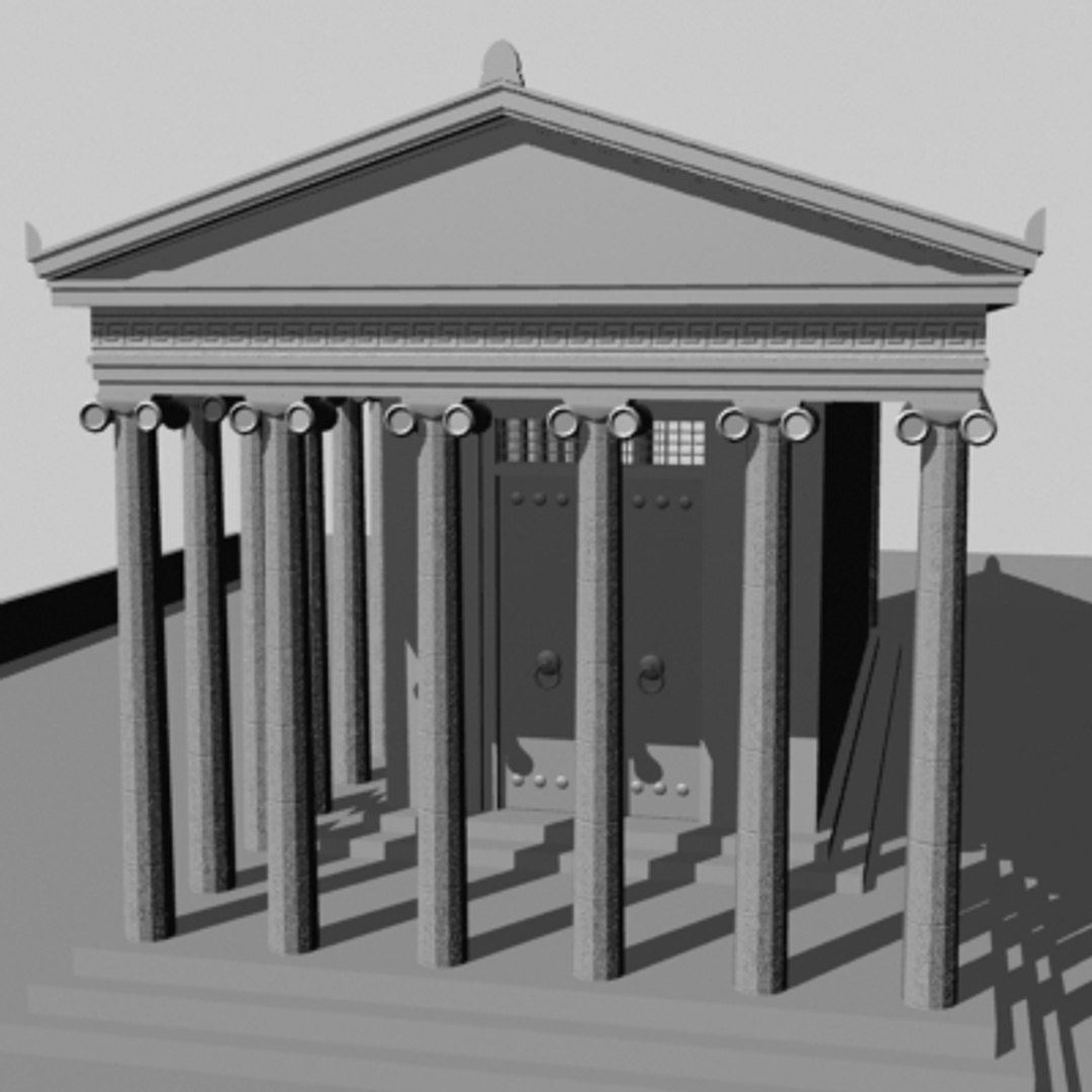 3d greek ionic temple model