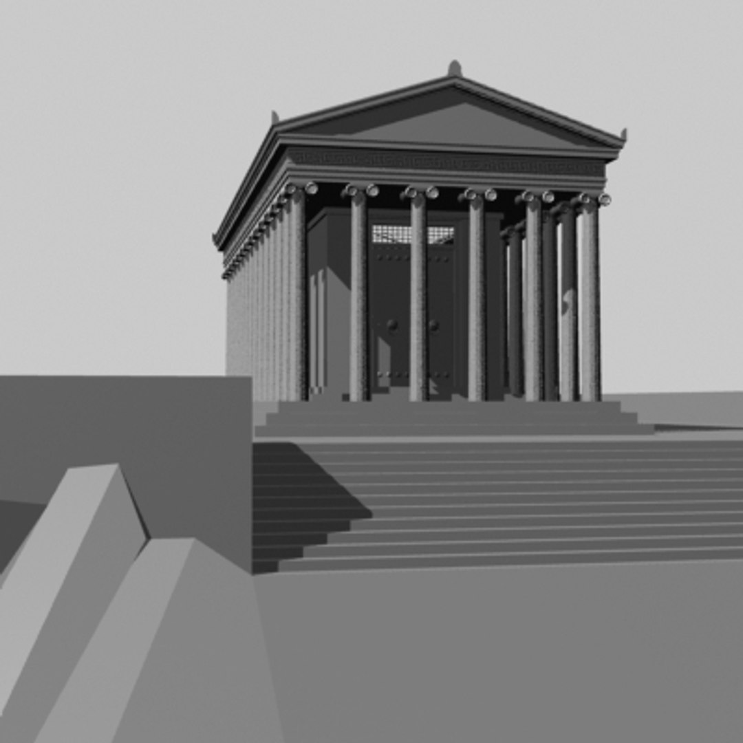 3d greek ionic temple model