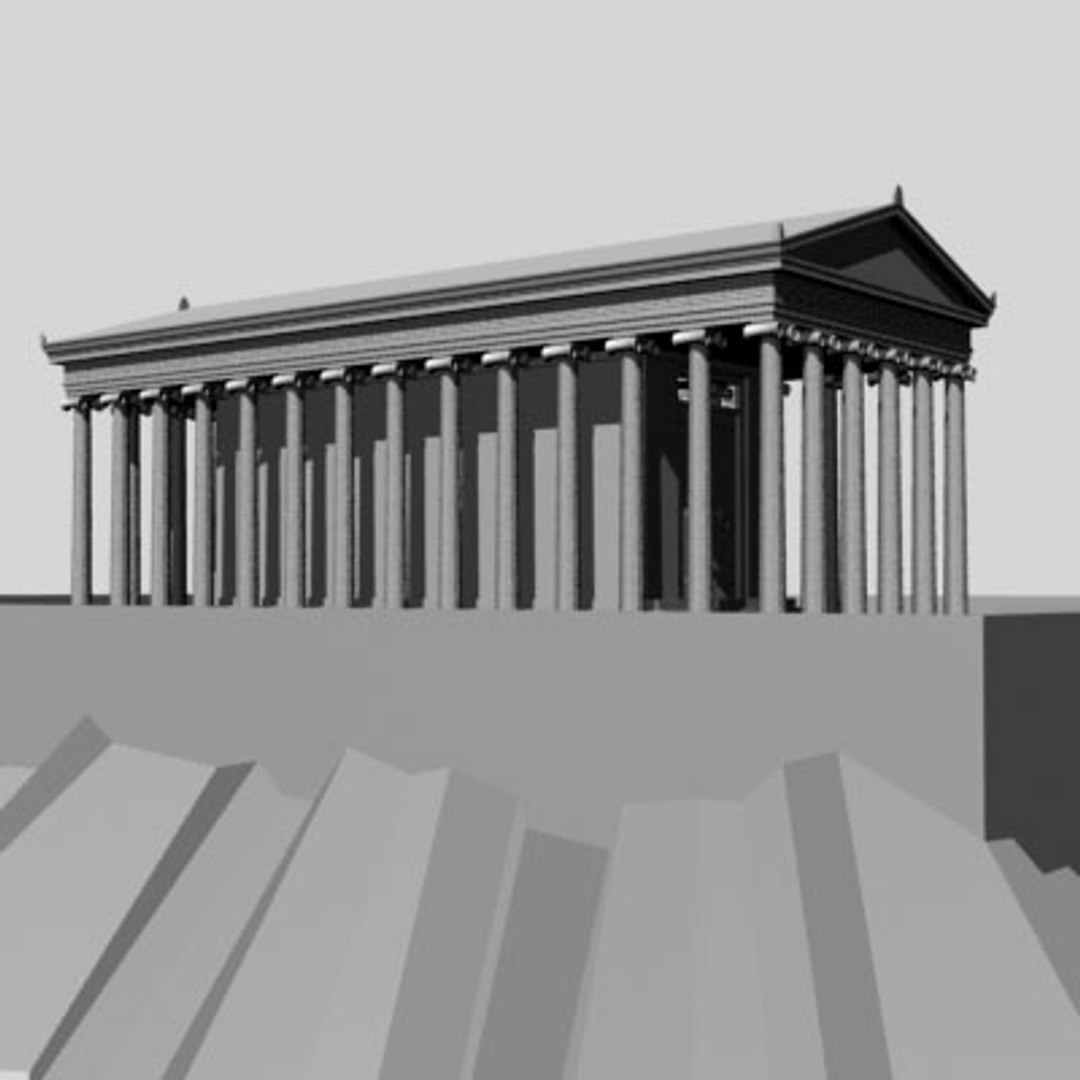 3d greek ionic temple model