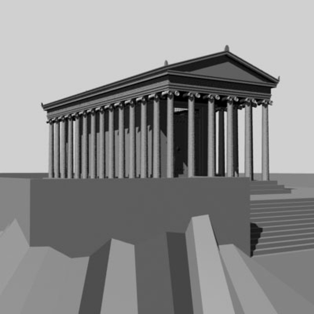 3d greek ionic temple model