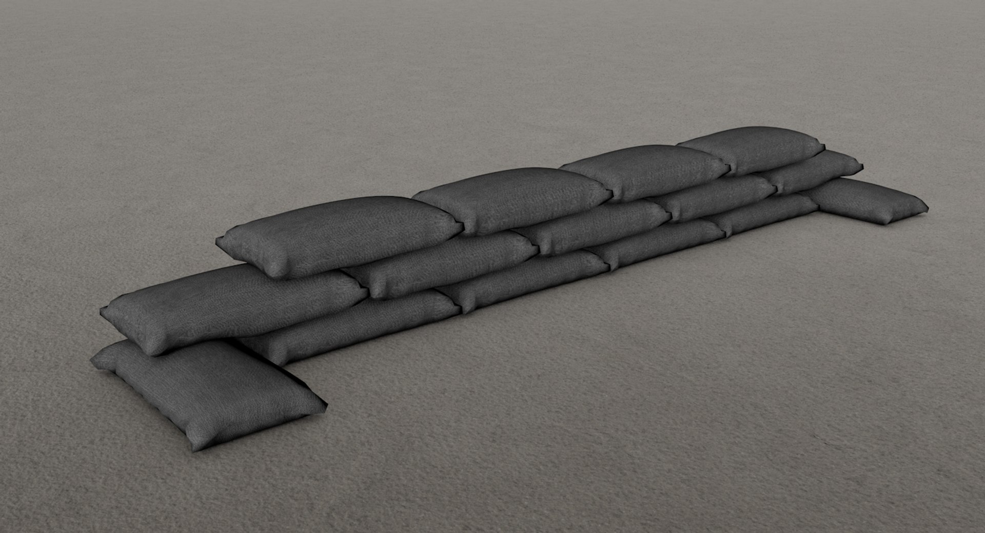 3d Model Barricades Sandbags
