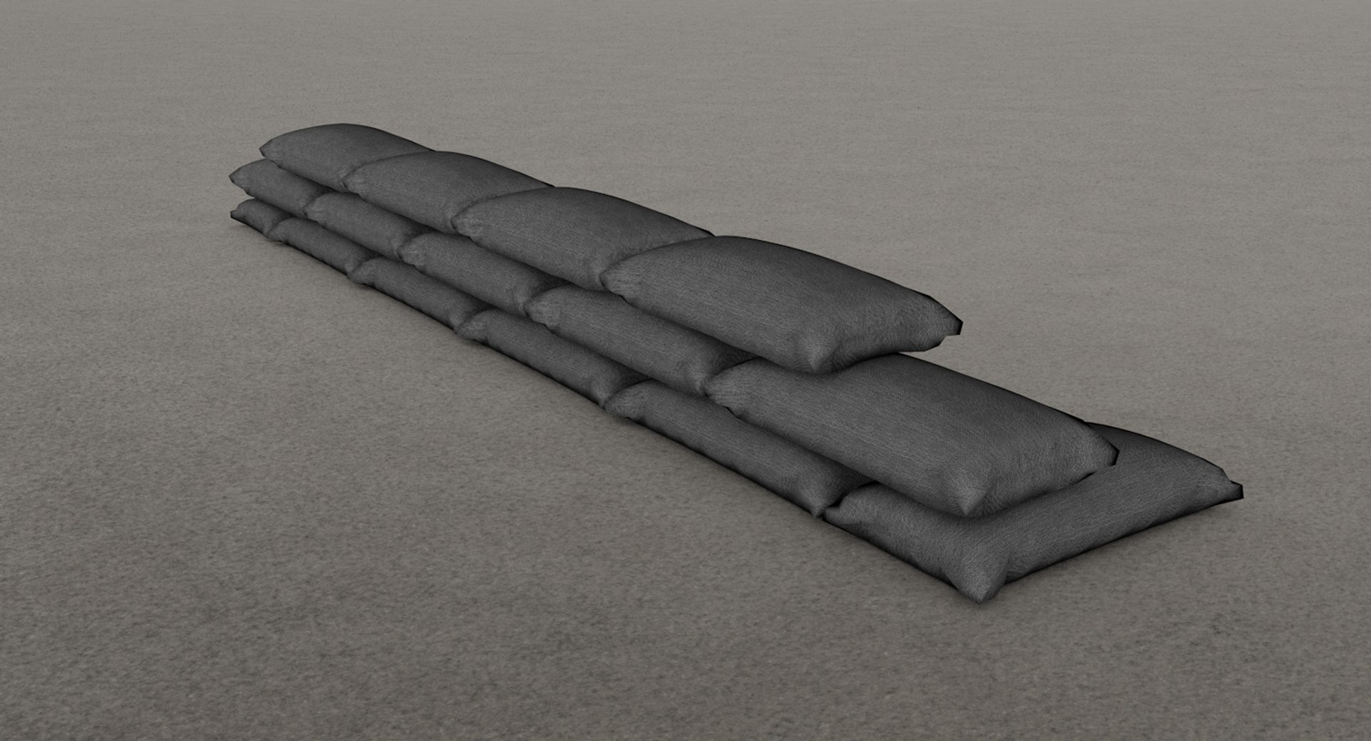 3d Model Barricades Sandbags