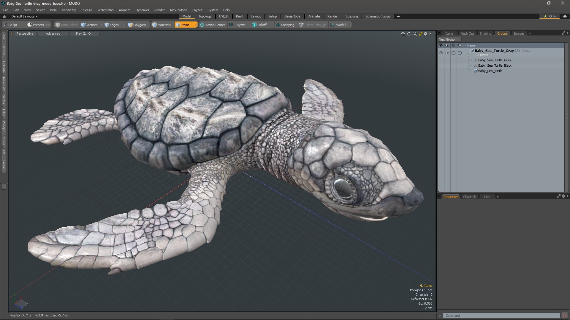 Baby Sea Turtle Gray 3D Model - TurboSquid 2202038