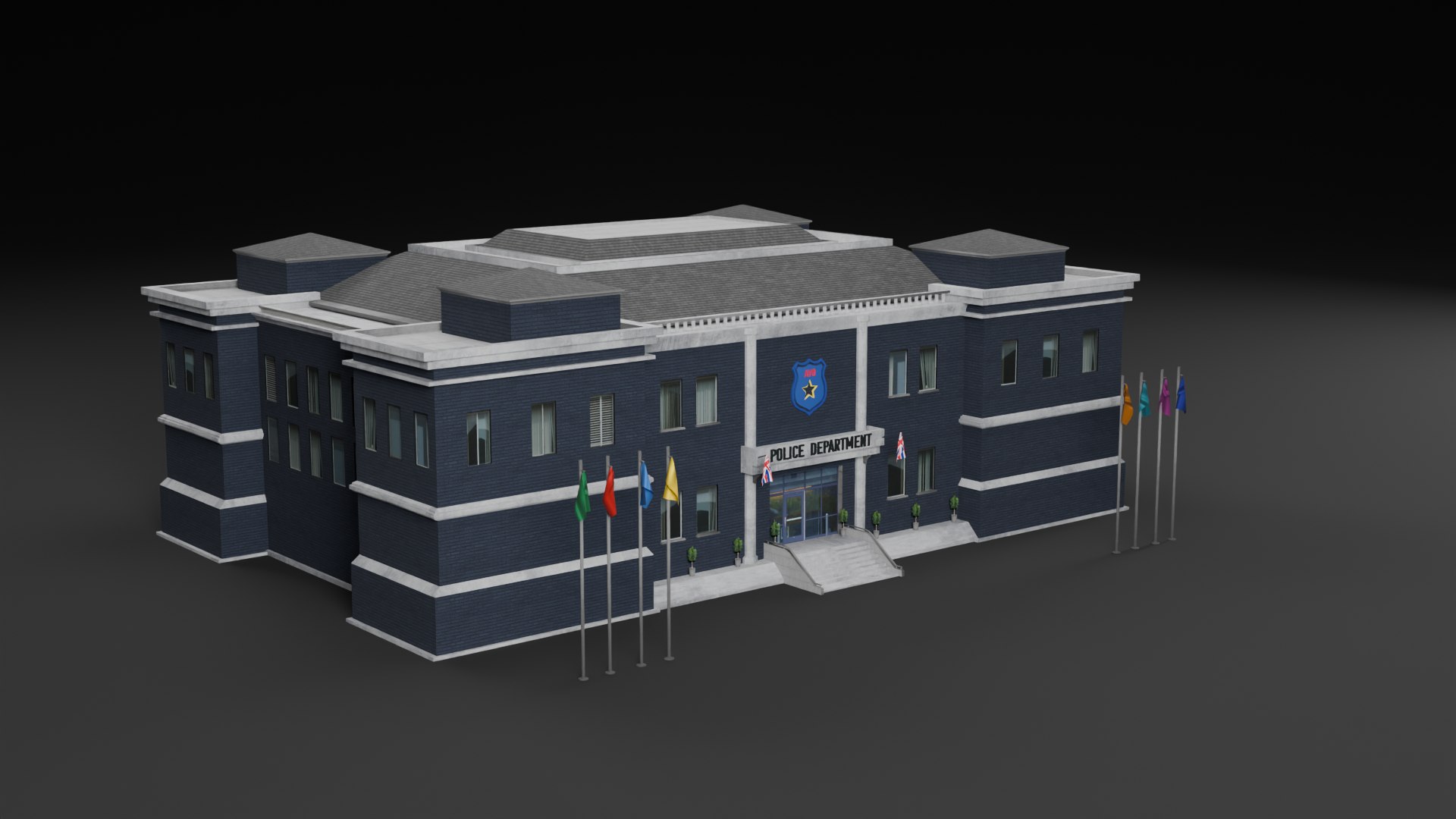 Low Poly Police Station 3D Model - TurboSquid 2344278